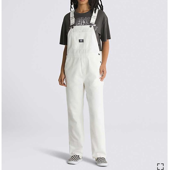 Vans | Jeans | Nwt Vans Ground Work Overalls In White | Poshmark